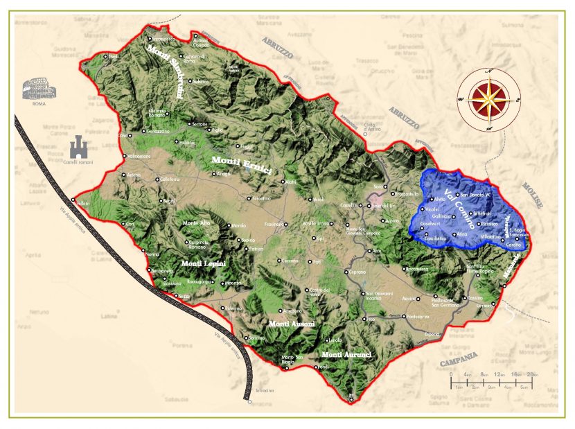 Cartina della Ciociaria